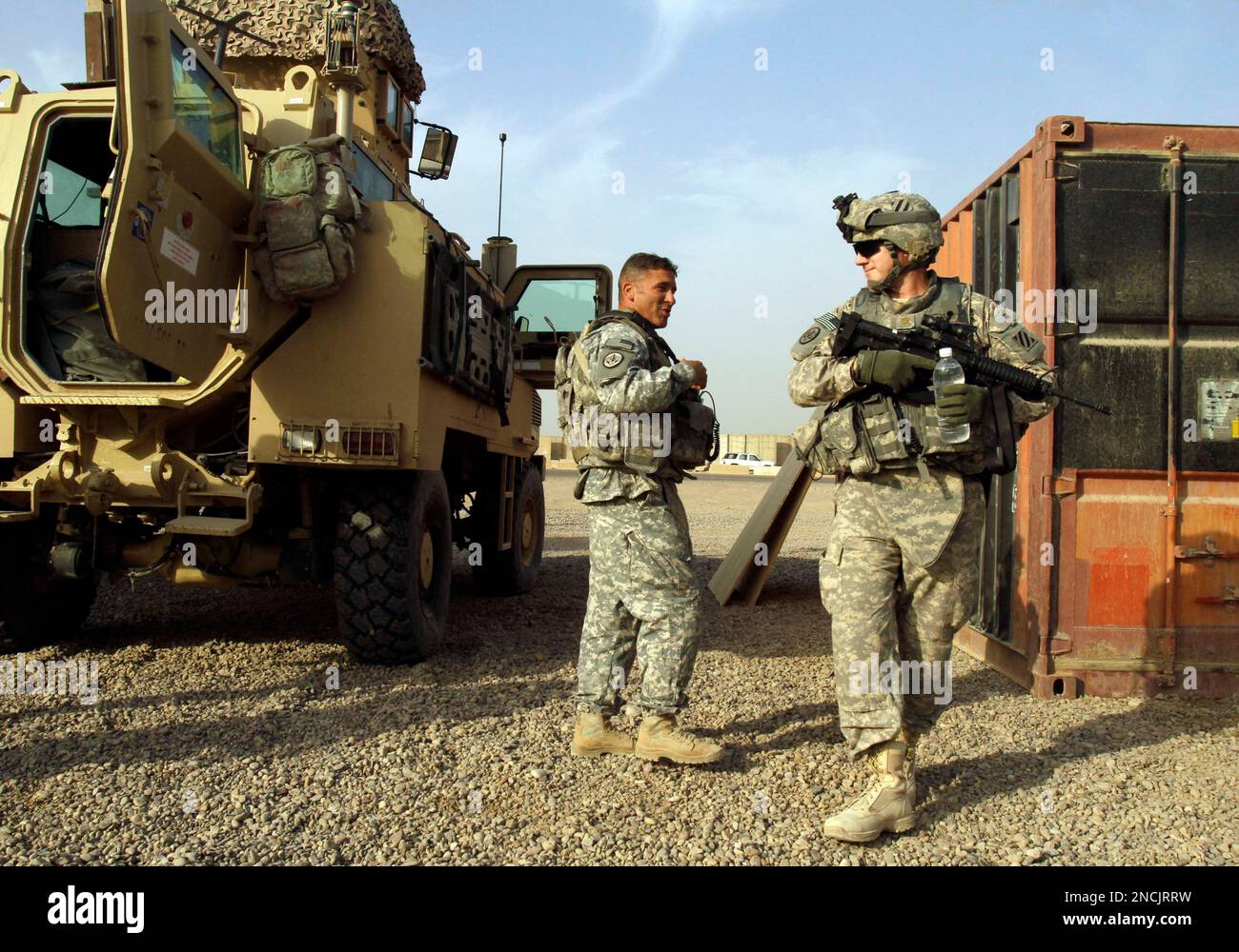 U.S. Army Maj. David Rozelle, right, and Command Sgt. Maj. William ...