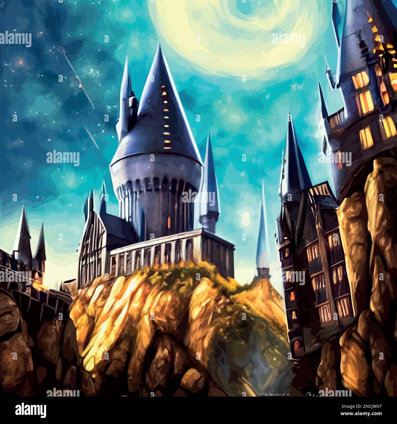 Futuristic castle Stock Vector Images - Alamy