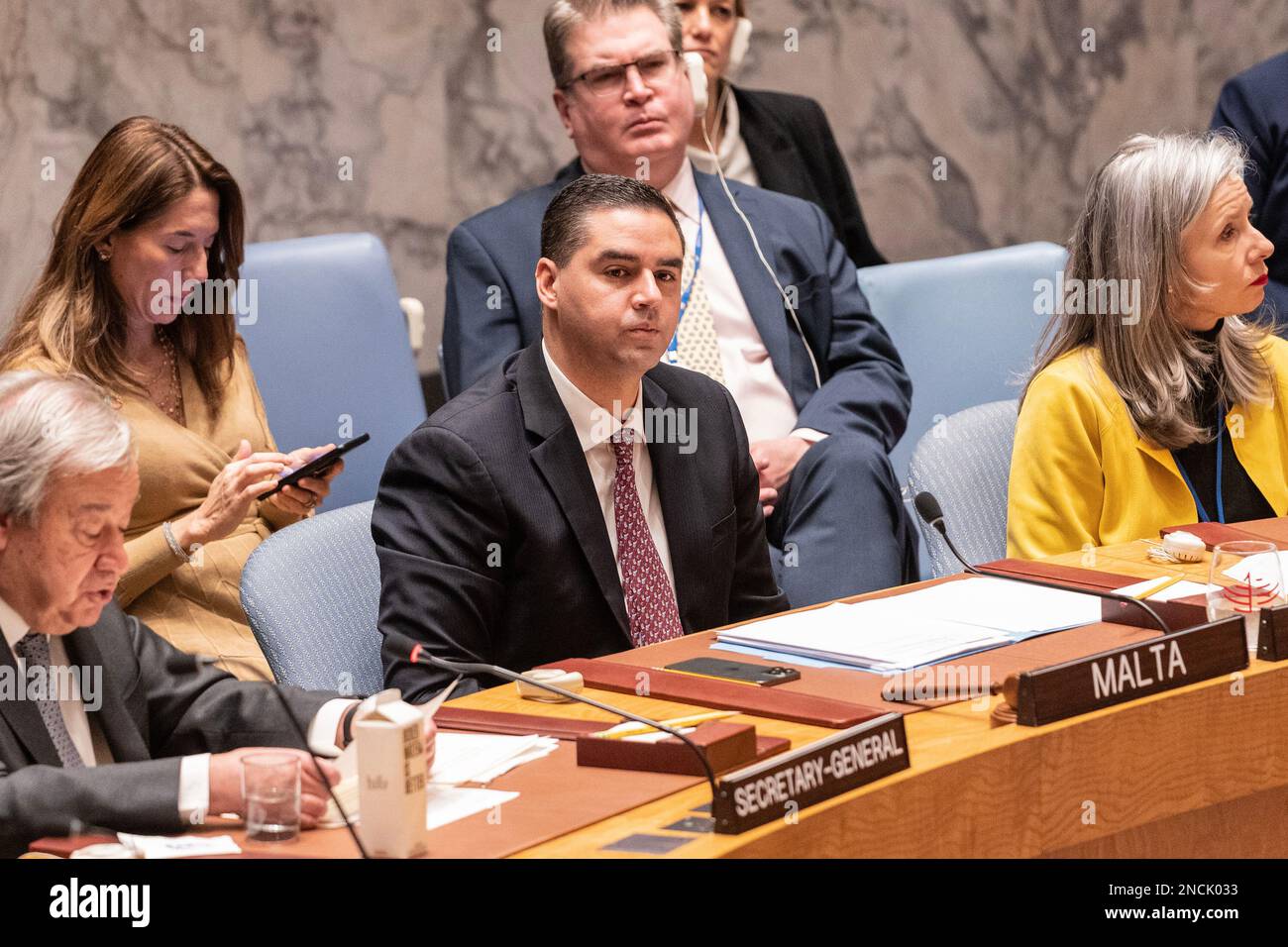New York, USA. 14th Feb, 2023. Ian Borg, Malta Minister for Foreign and ...