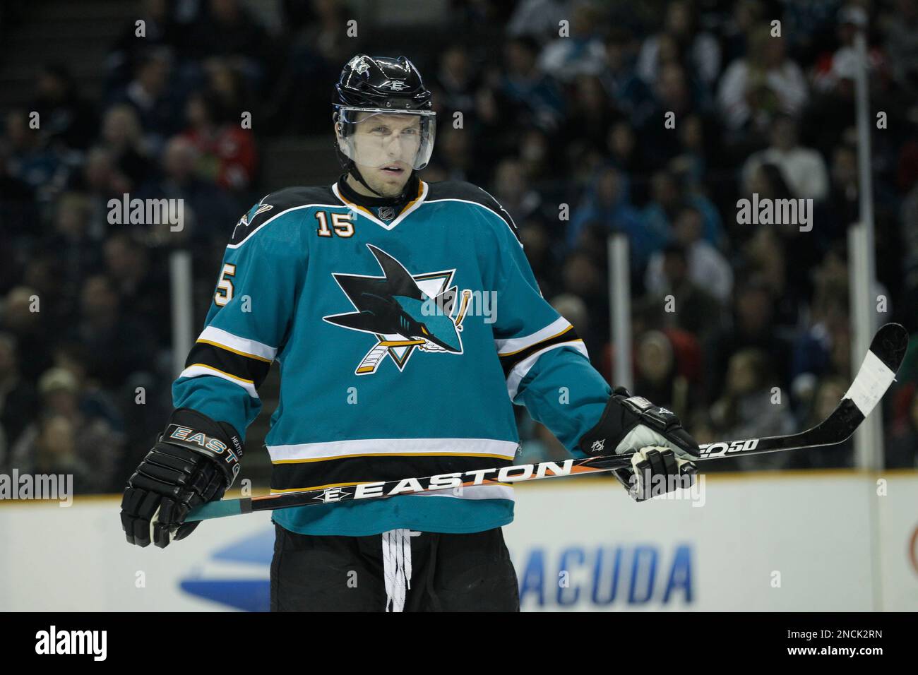 San Jose Sharks right wing Dany Heatley in action in an NHL hockey game ...