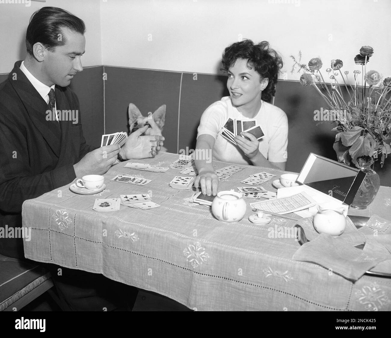 Italian actress Gina Lollobrigida and her husband Mirko Skofic play ...