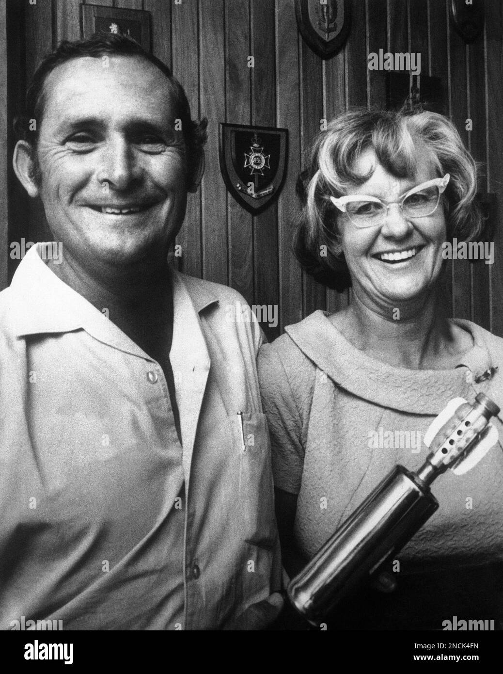 Ian Stacey and his wife pose happily on the escarpment on Oct. 1, 1973 ...