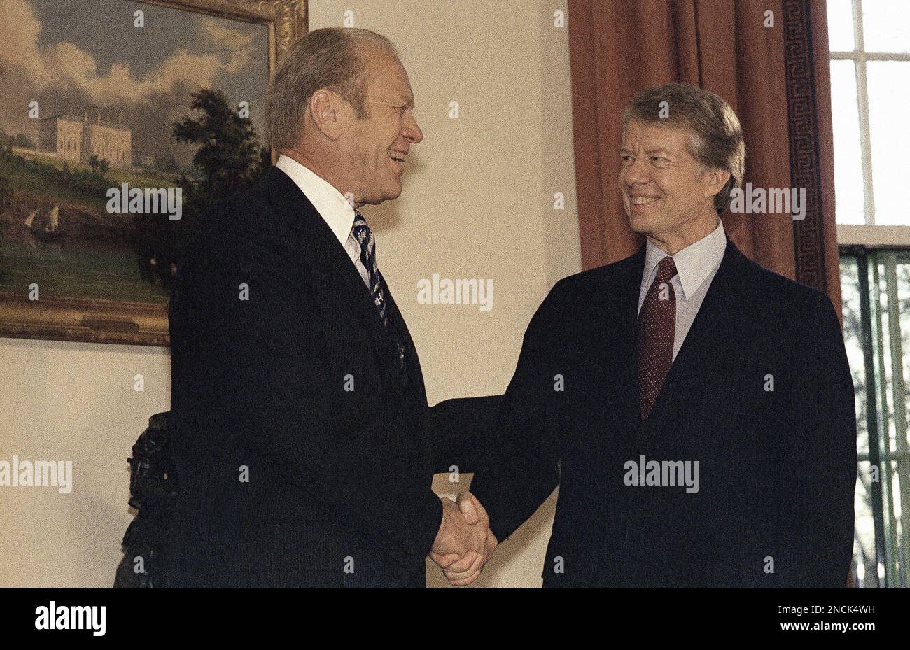 President Jimmy Carter with former President Gerald Ford at the White ...