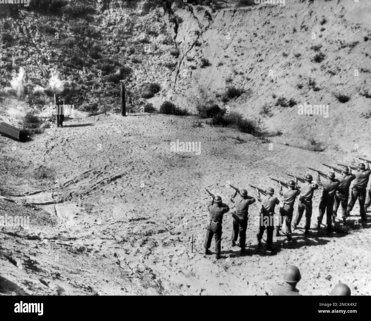 An American squad carries out the execution of Heinz Petry, 16-year old ...
