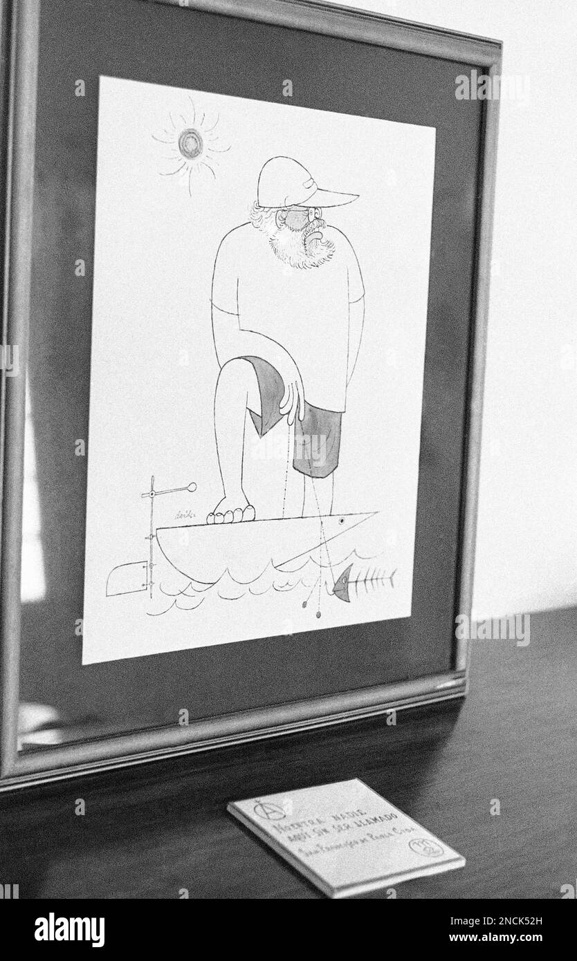 Sketch of Ernest Hemingway made by friend at Ernest Hemingway's home in ...