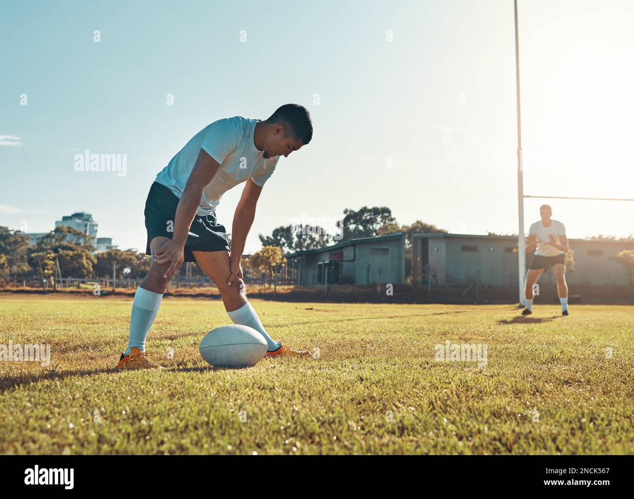 Saying a little prayer might make you lucky. a rugby player getting ...
