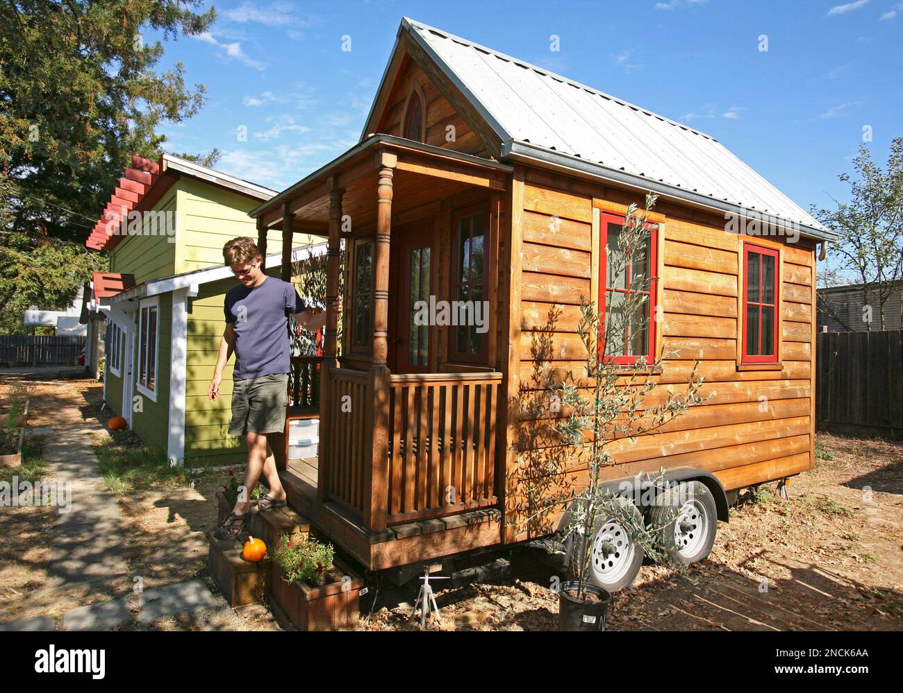 In this photo taken Oct. 14, 2010, Jay Shafer, owner of Tumbleweed Tiny ...