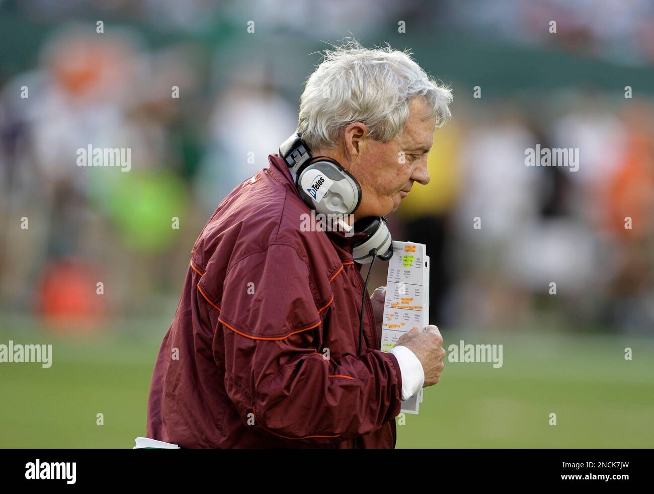 Virginia Tech head coach Frank Beamer is shown during an NCAA college ...