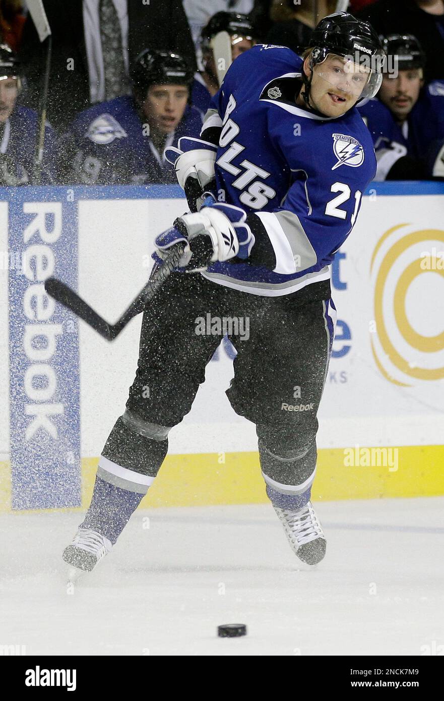 Tampa Bay Lightning center Mattias Ritola (21) during an NHL game ...