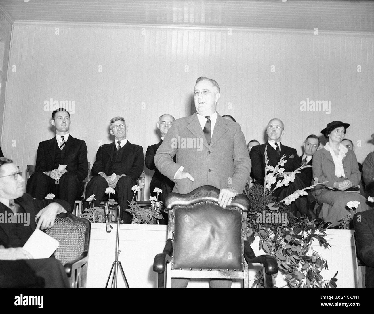 U.S. President Franklin D. Roosevelt speaking in Warm Spring, Georgia ...