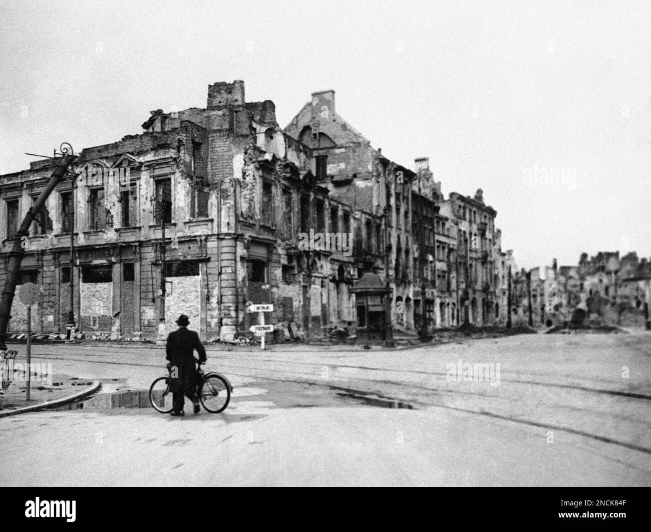Only a shattered shell remains of the once beautiful city of Warsaw ...