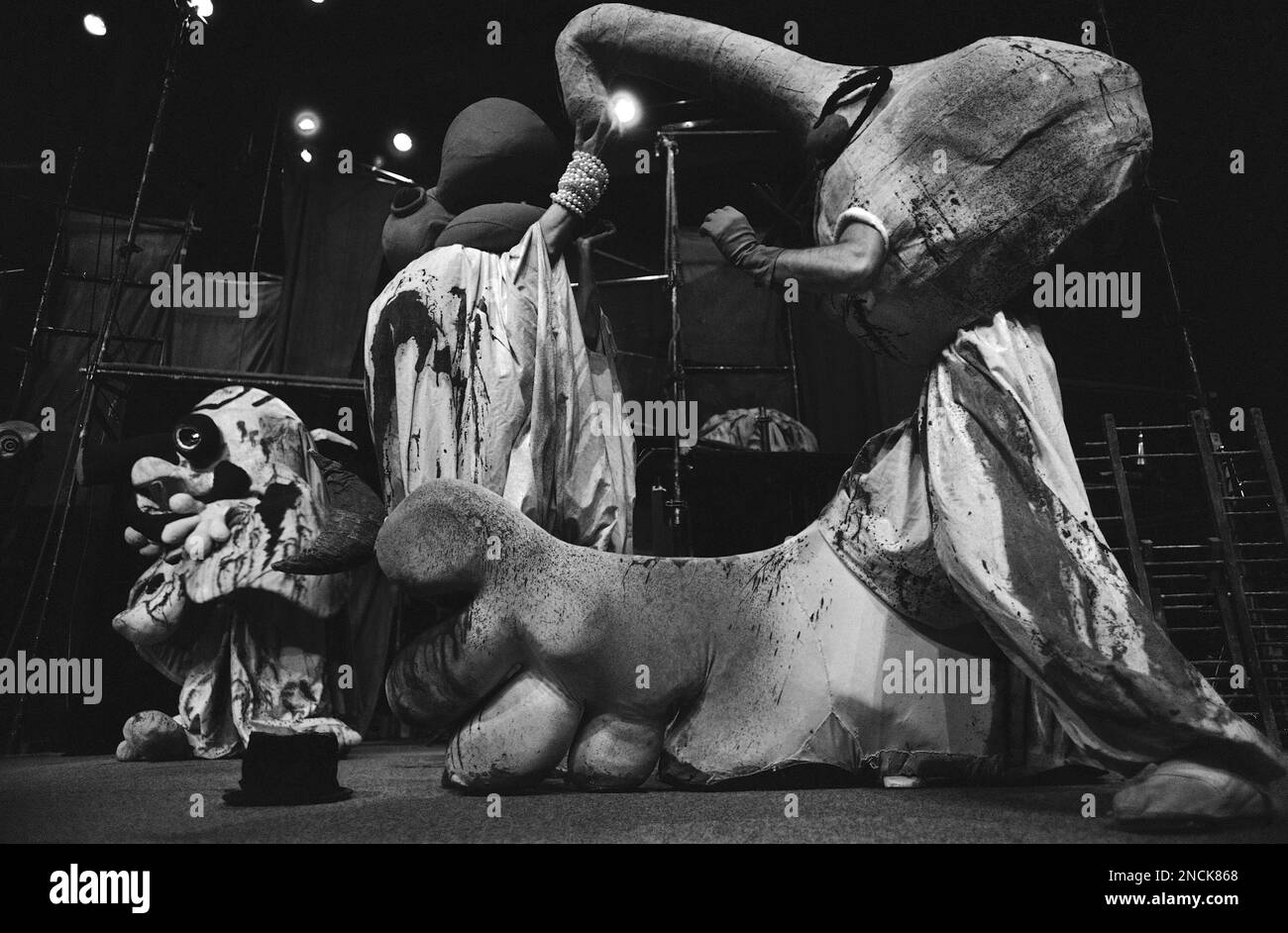 Puppets designed by Spanish-born artist Joan Miro and played by actors ...