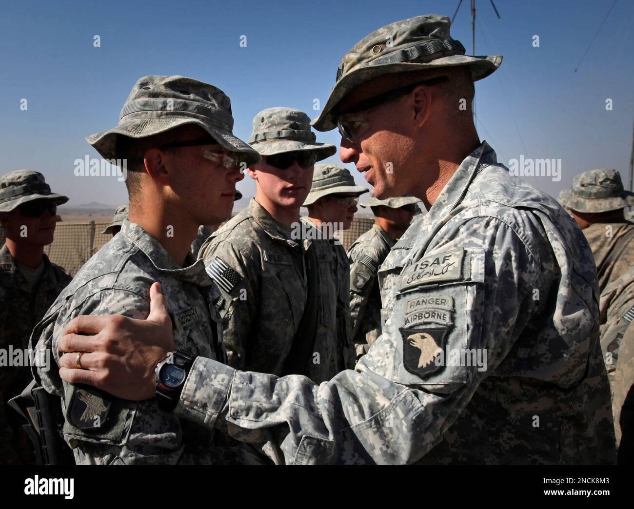 US Army Lt. Col. Johnny K. Davis, of Wisc., right, thanks for military ...