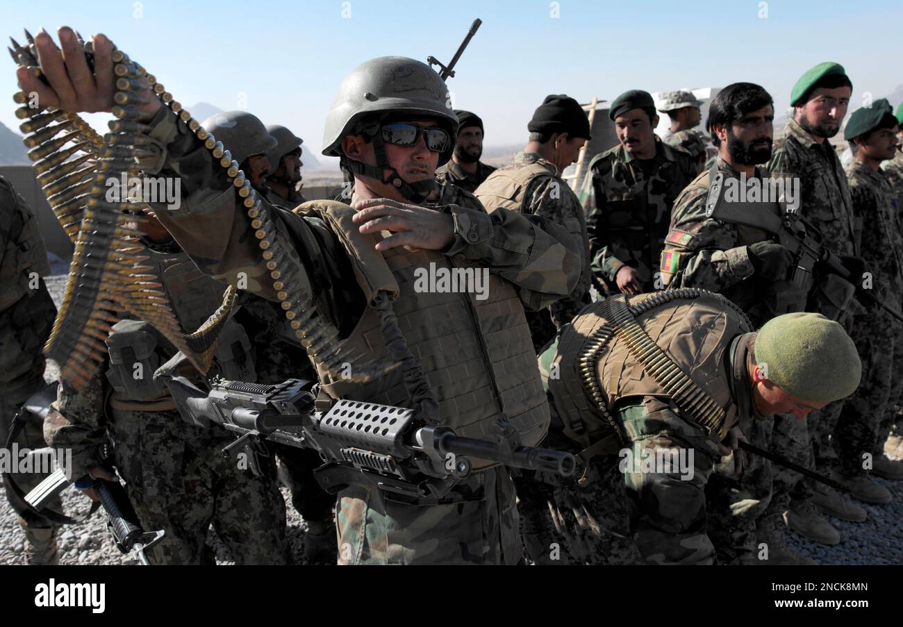 Afghan national Army soldiers attached to First Battalion, 502nd ...