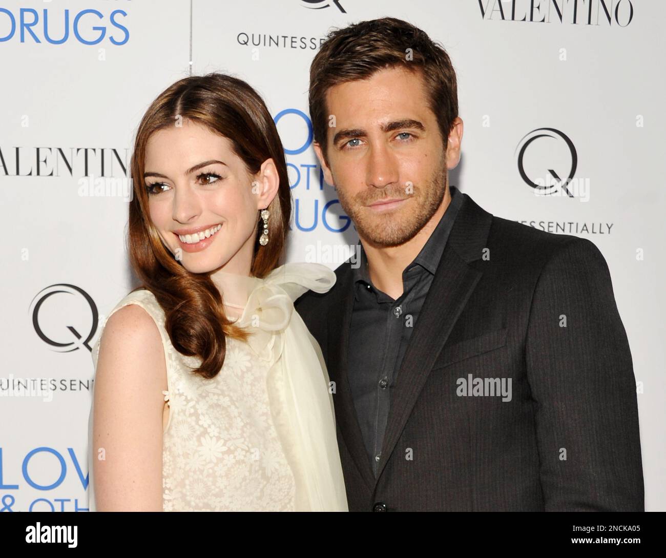 Actors Anne Hathaway, left, and Jake Gyllenhaal attend the premiere of ...