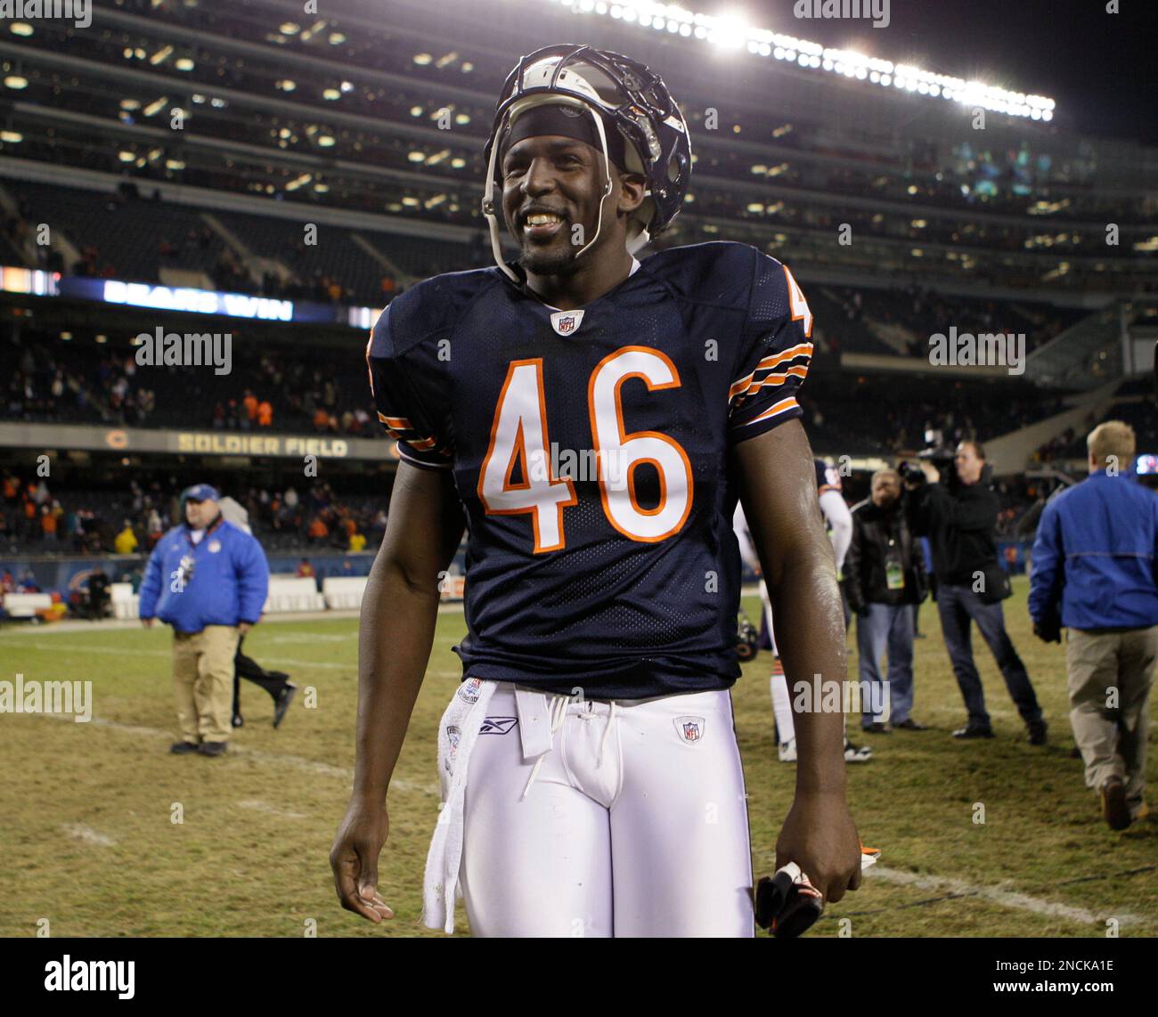 Chicago Bears safety Chris Harris (46) leaves the field after the Bears ...