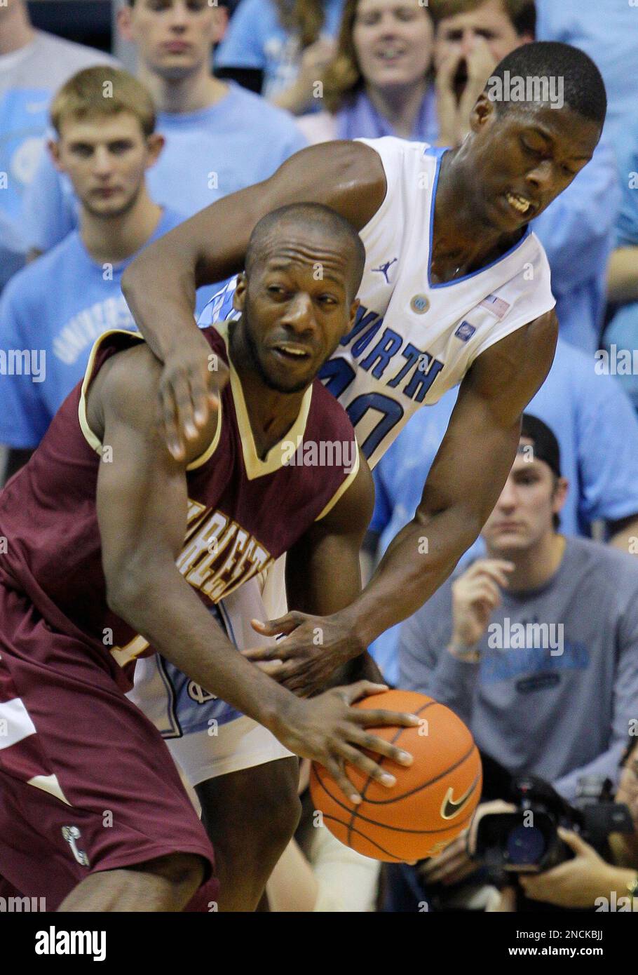 North Carolina's Harrison Barnes pressures College of Charleston's ...