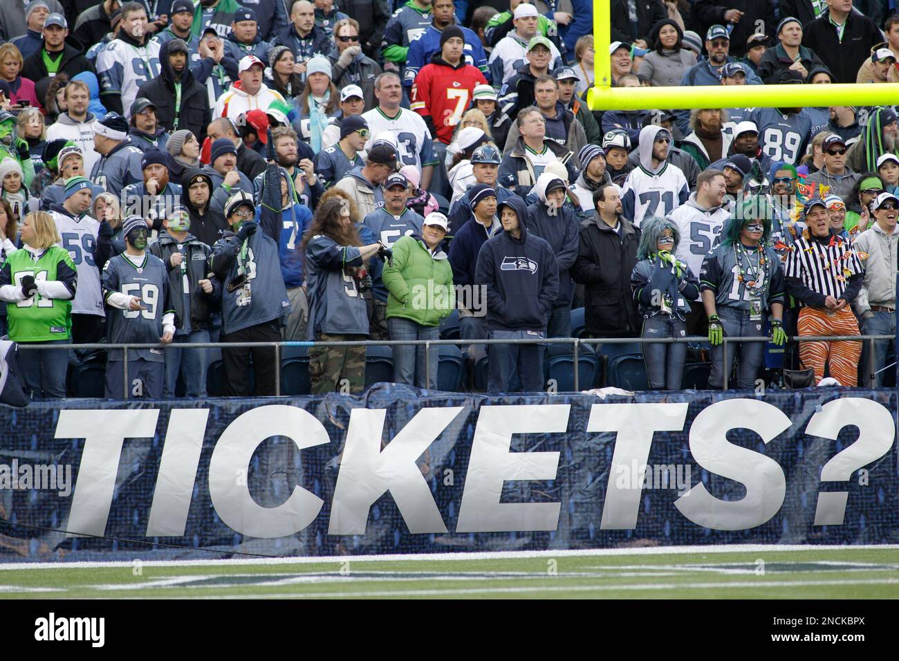 Kansas City Chiefs and Seattle Seahawks fans in the first half of an ...