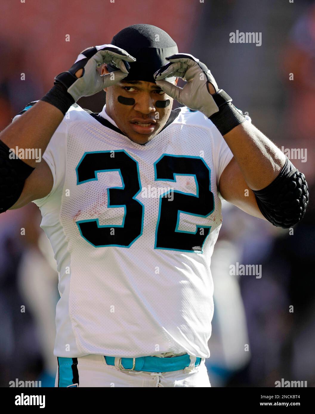 Carolina Panthers running back Josh Vaughan before the Panthers play ...