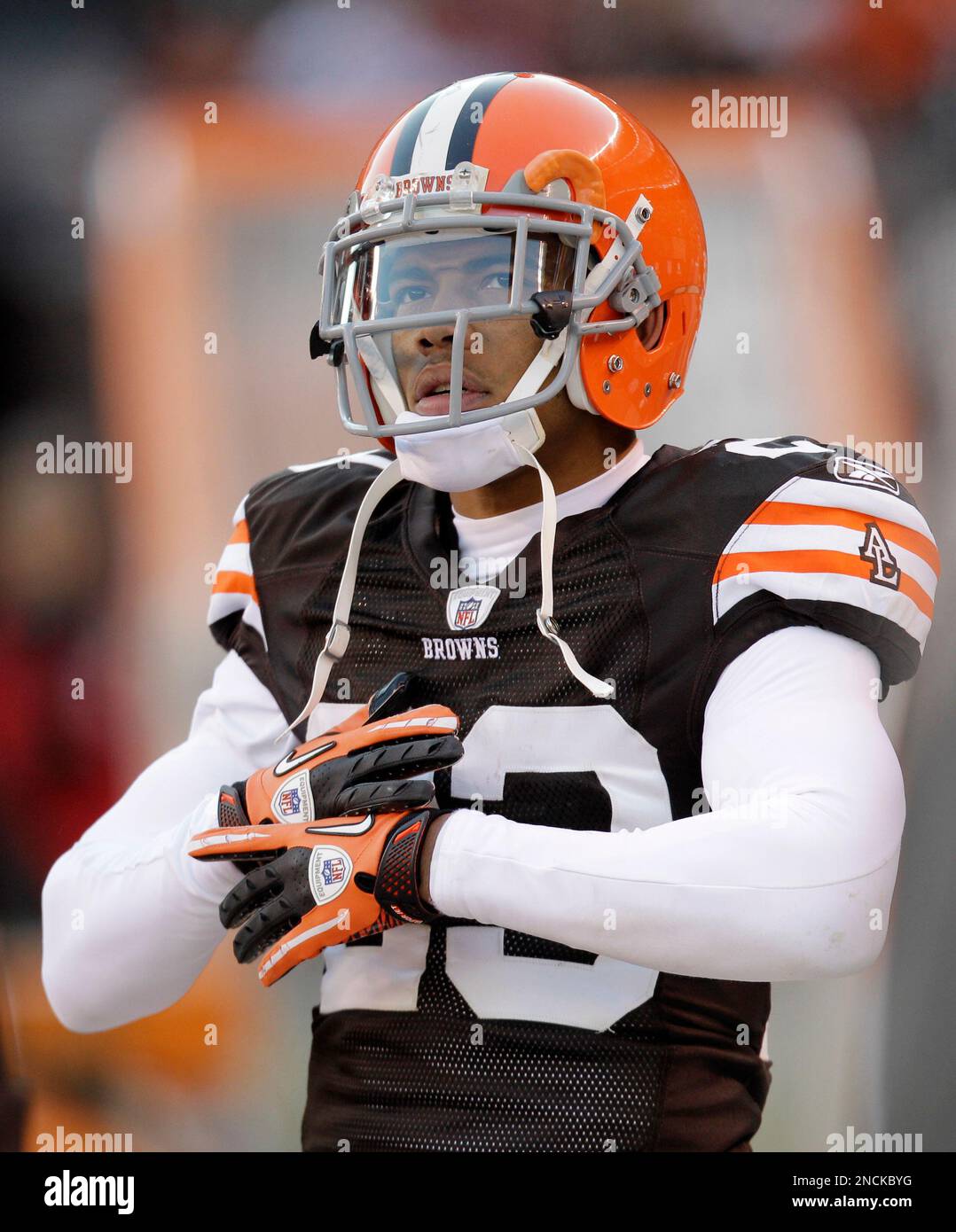 Cleveland Browns cornerback Joe Haden in an NFL football game against ...