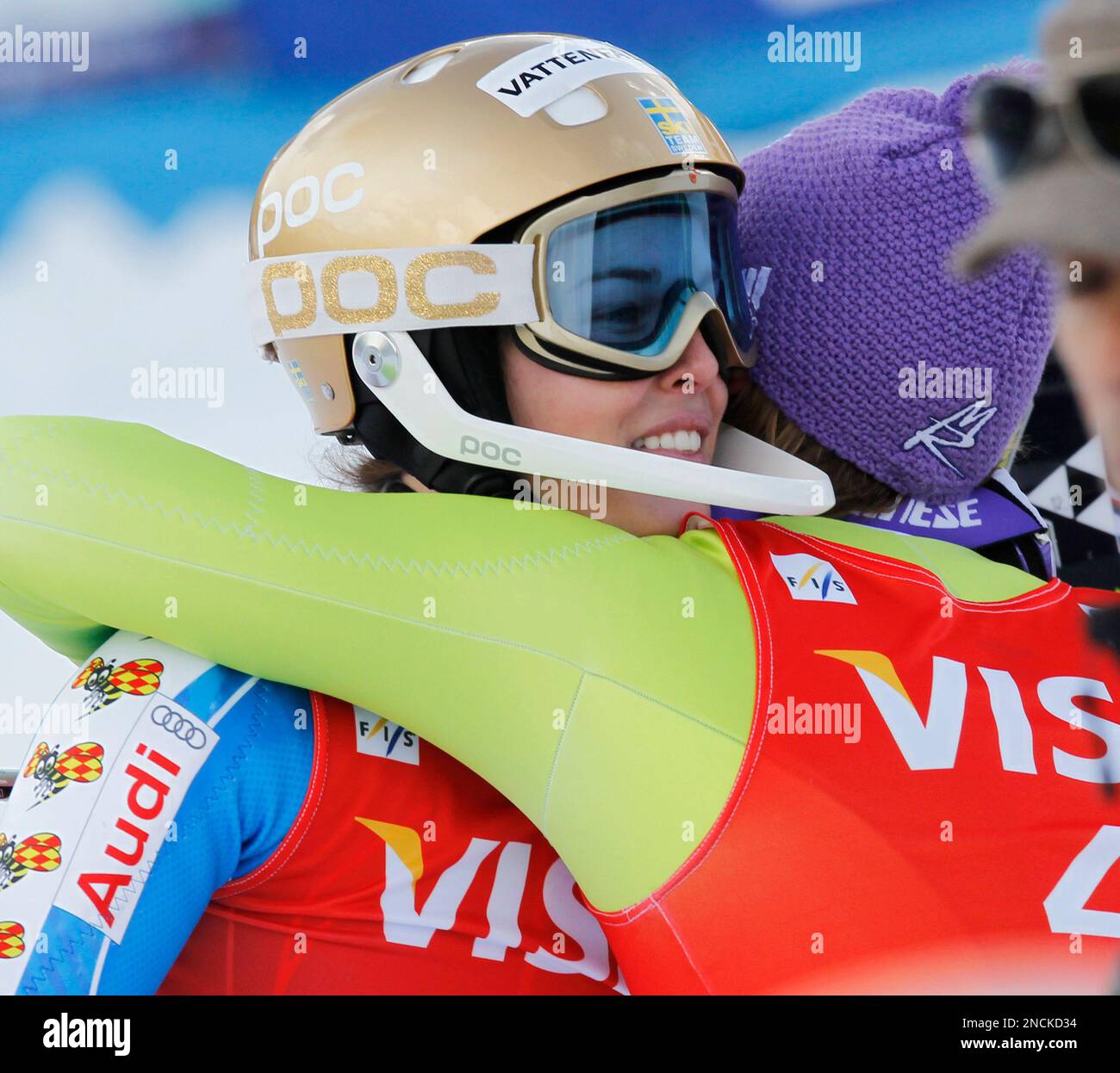 Sweden's Maria Pietilae-Holmner, left, winner of the Women's World Cup ...