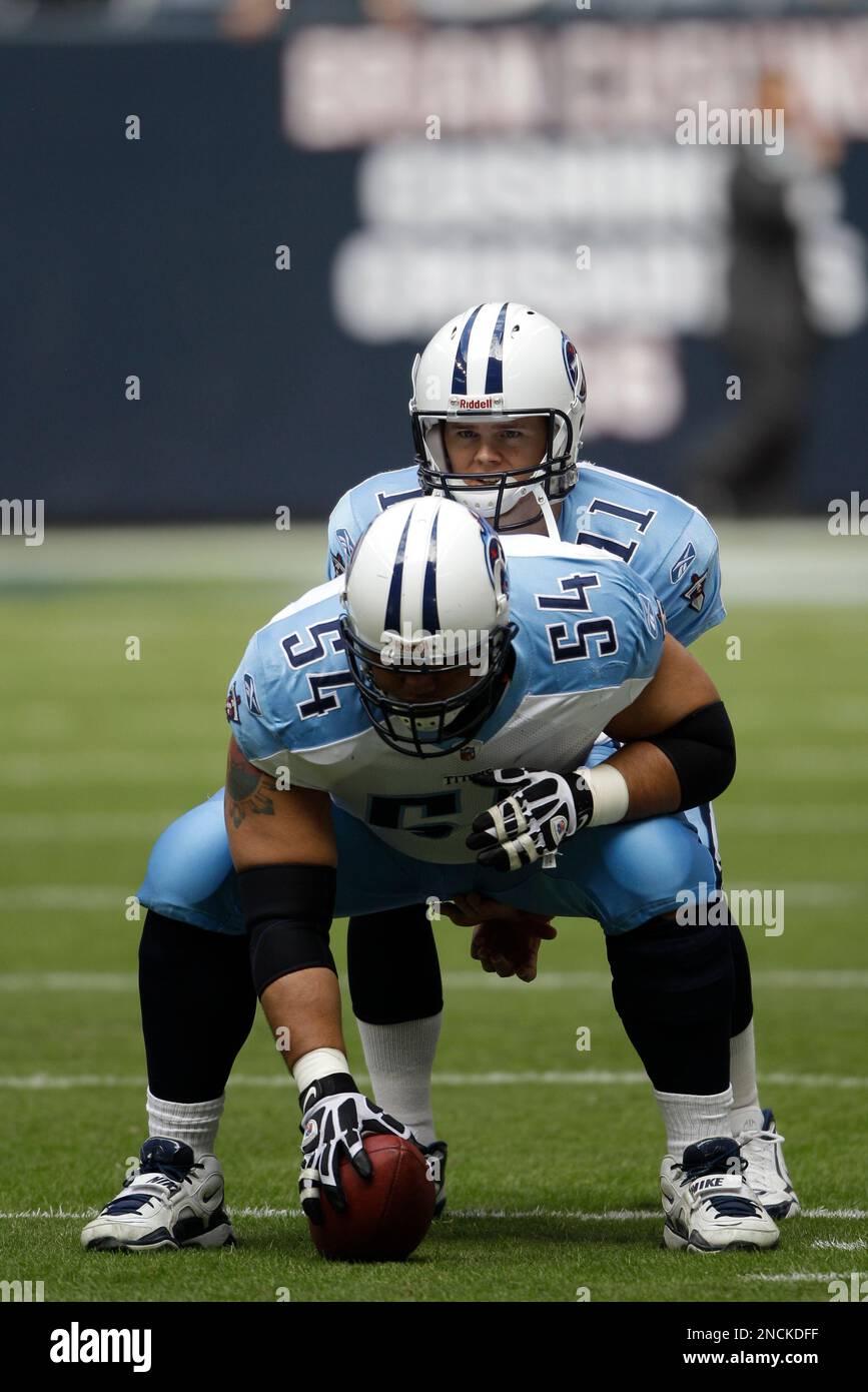 Tennessee Titans quarterback Rusty Smith (11) and Eugene Amano (54 ...