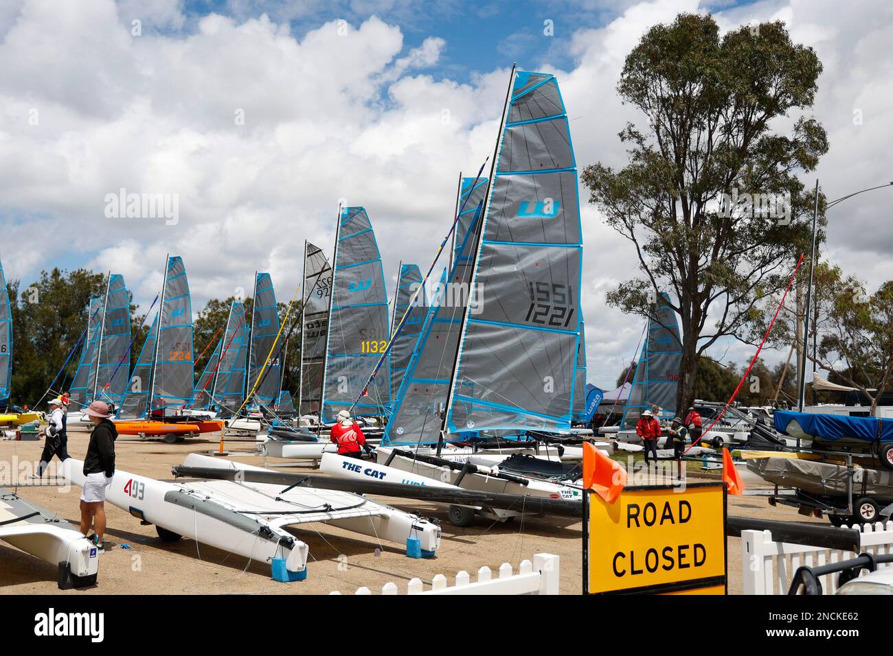 Weta boats being prepared for the race, Australian Weta Class National ...