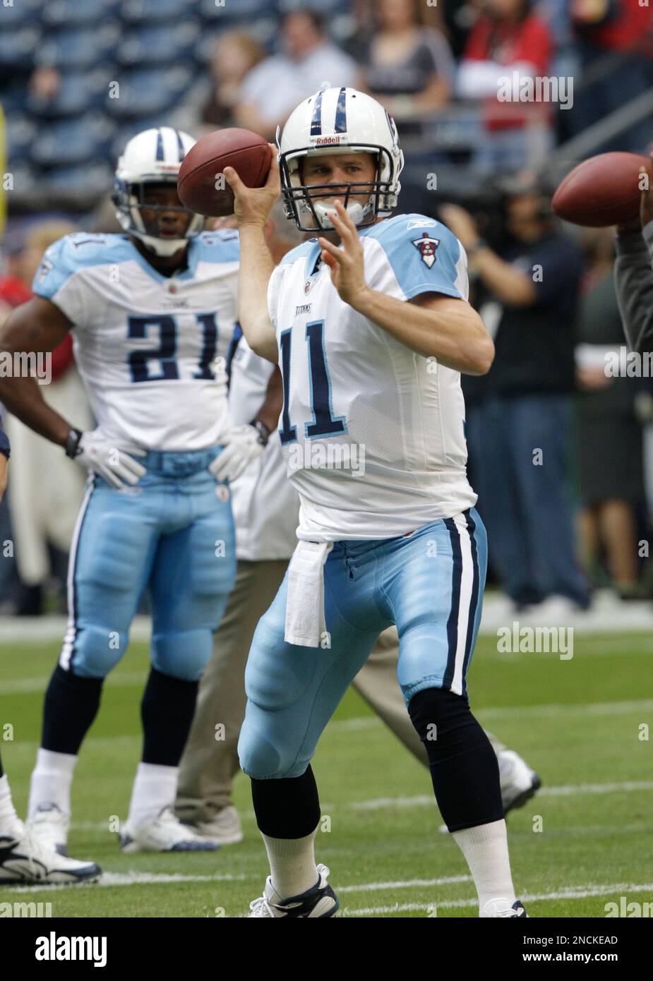 Tennessee Titans quarterback Rusty Smith (11)before an NFL football ...