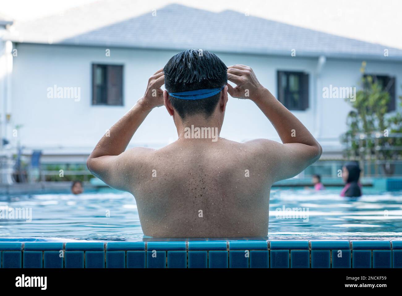 Asian swimming pool man hi-res stock photography and images - Alamy