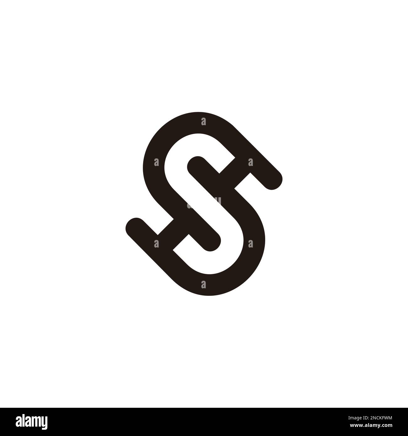 letter sh linked geometric infinity line logo vector Stock Vector Image ...