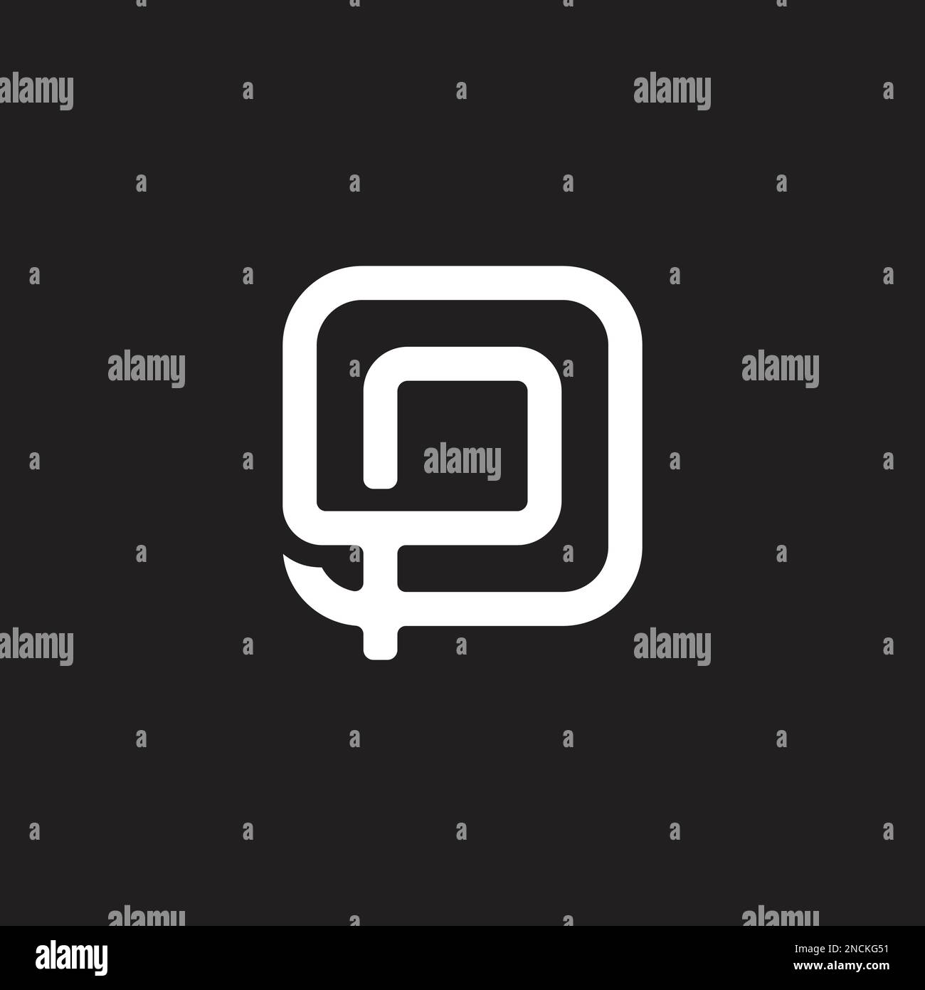 letter p overlap square geometric line logo vector Stock Vector Image ...