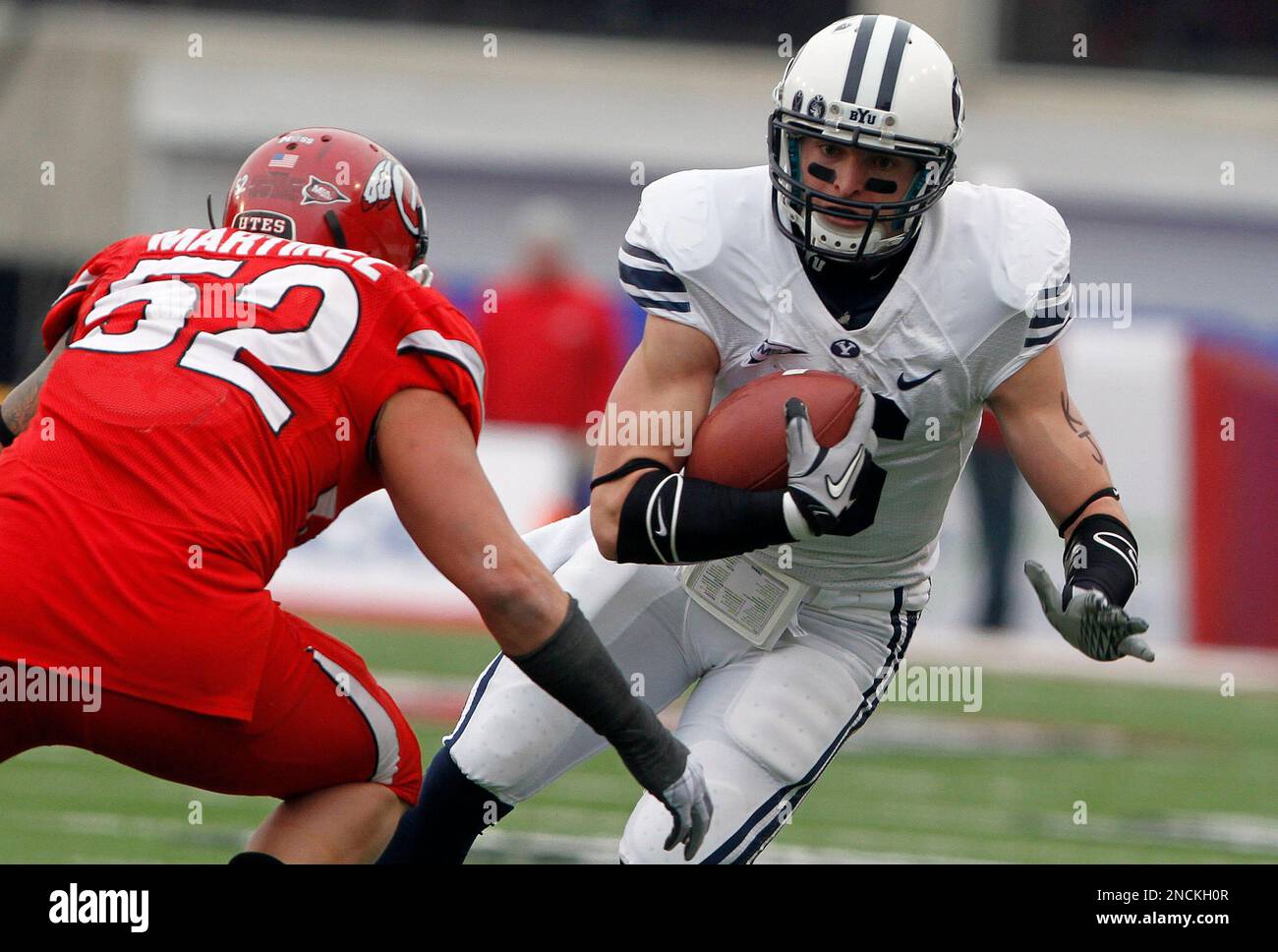 BYU wide receiver McKay Jacobson, right, can't get away from Utah ...