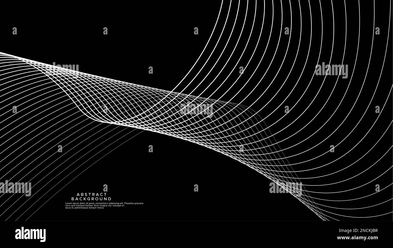 Black and white wave line abstract background design. Modern blend line vector Stock Vector ...