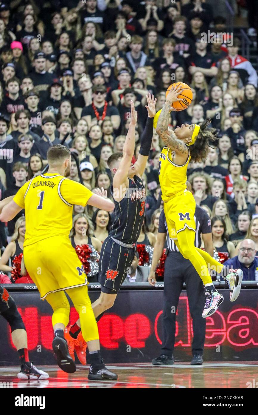 MADISON, WI - FEBRUARY 14: Michigan guard Dug McDaniel (0) attempts a ...
