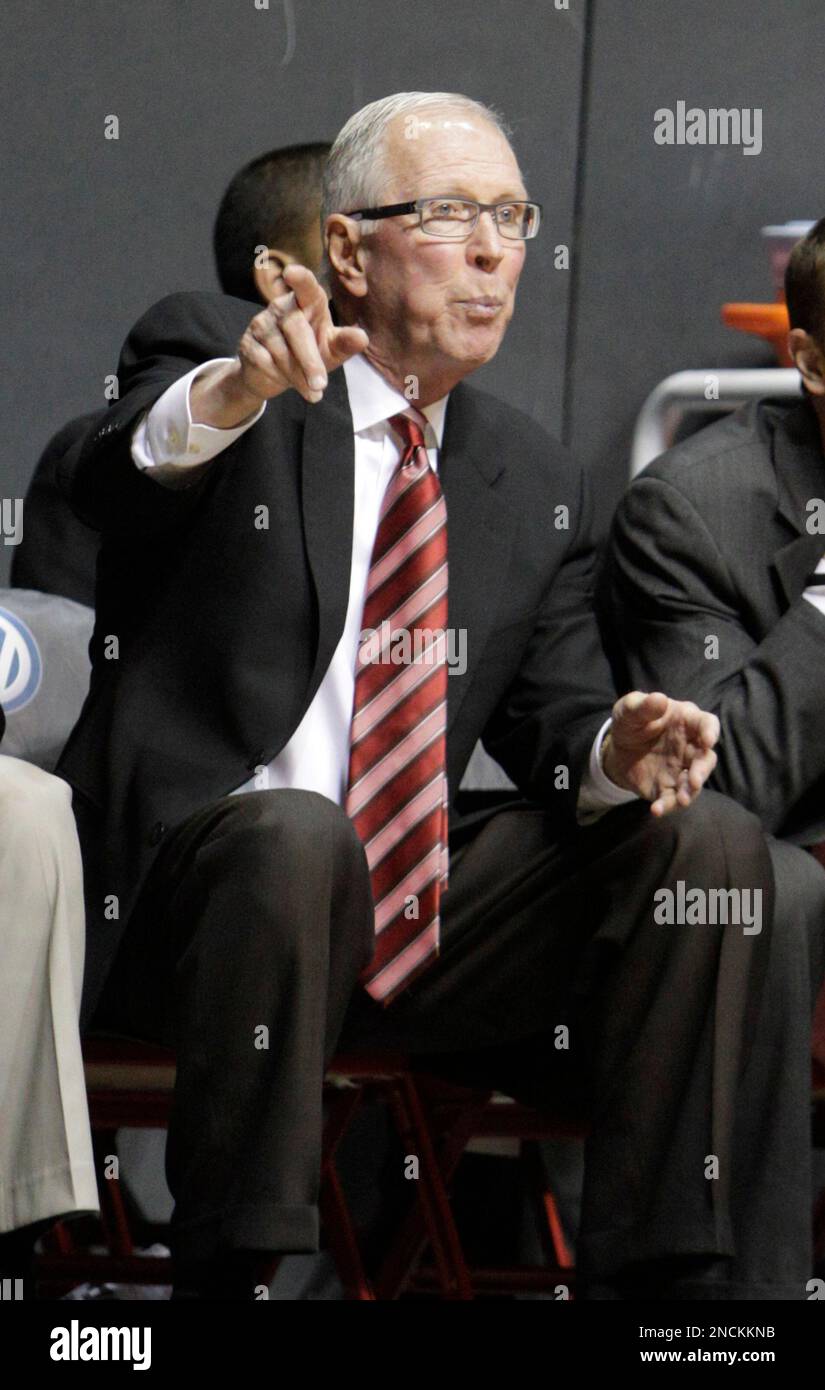 San Diego State coach Steve Fisher encourages his team during the ...