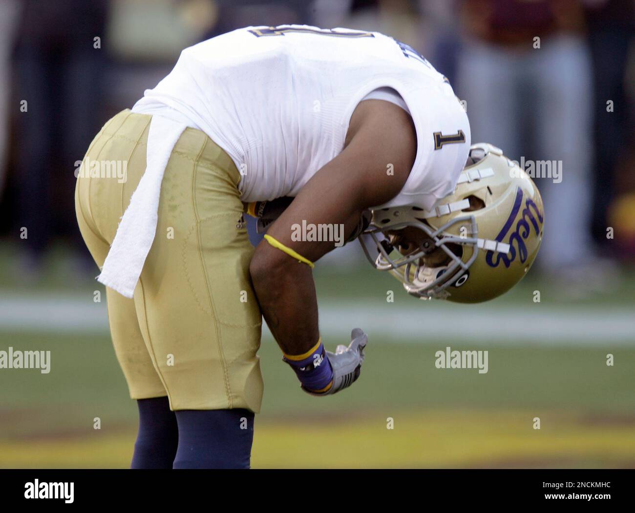 UCLA wide receiver Randall Carroll bows to Arizona State fans after ...