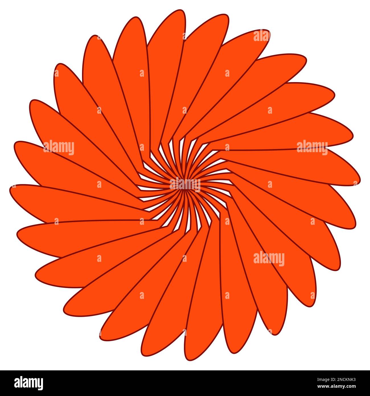 Circular shape with petals like sun or flower isolated on white. Vector ...