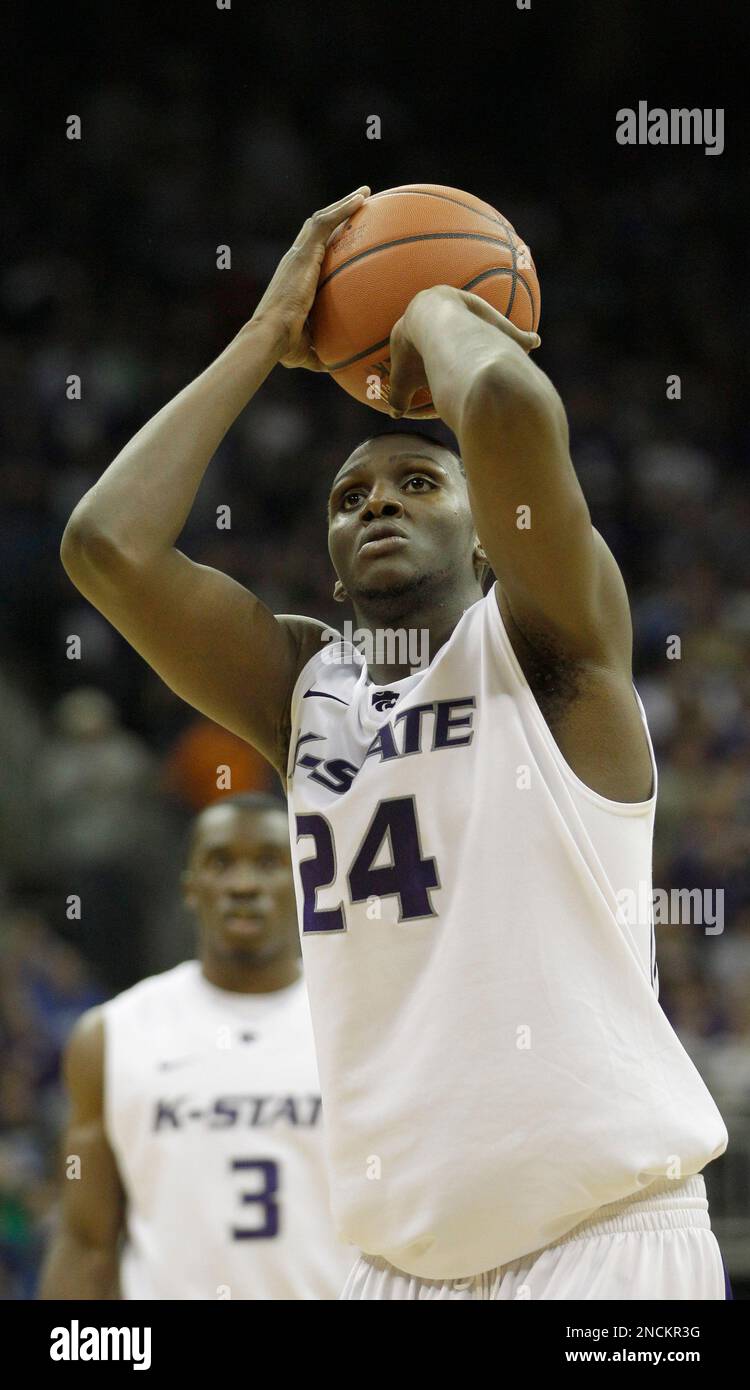 Kansas forward Curtis Kelly (24) during an NCAA college basketball game ...