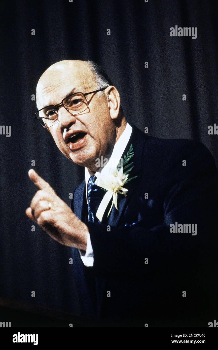 South Africa’s Prime Minister Pieter Willem Botha addresses a political ...