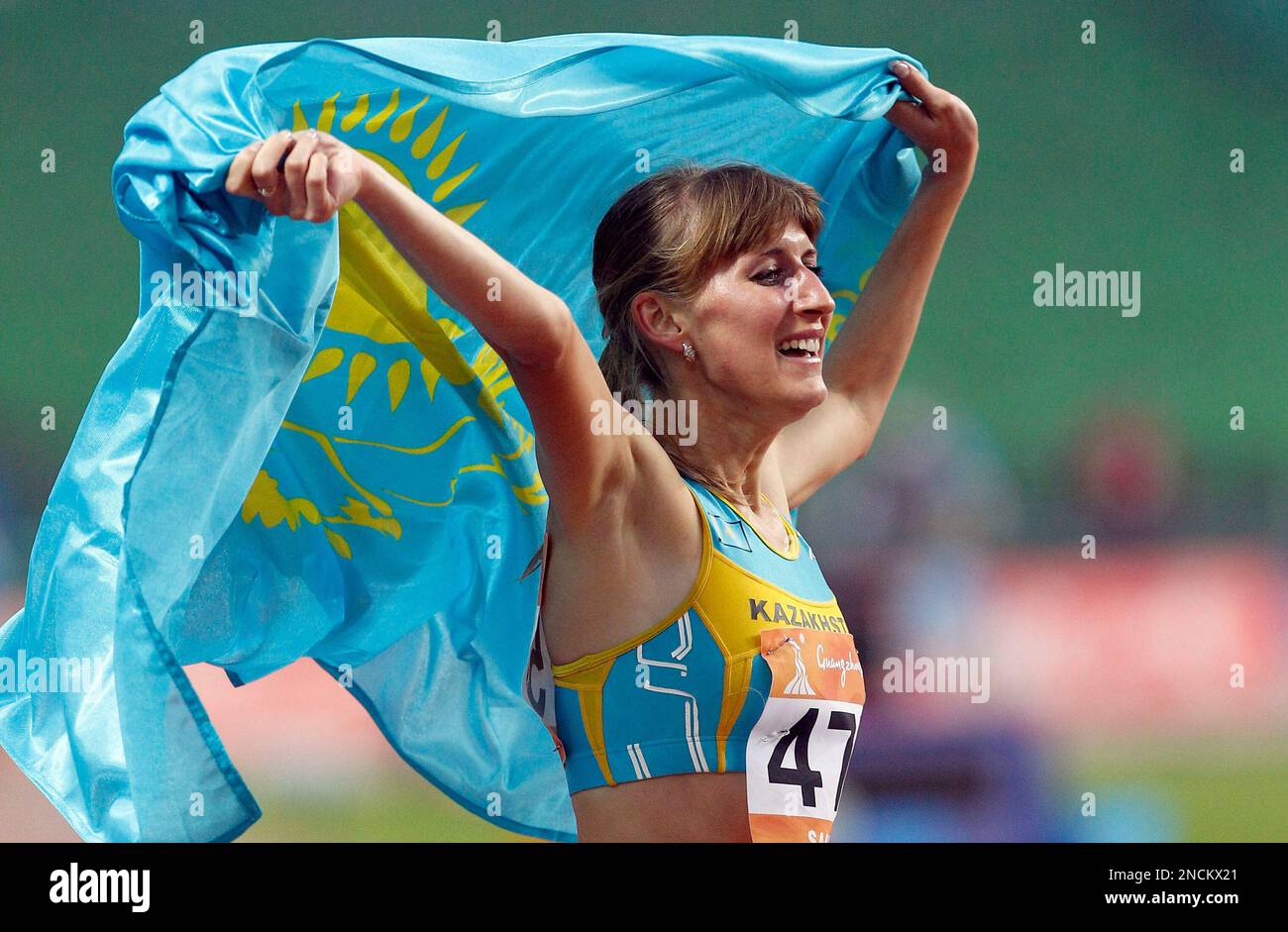 Kazakhstan's Margarita Matsko celebrates after winning the women's 800m ...