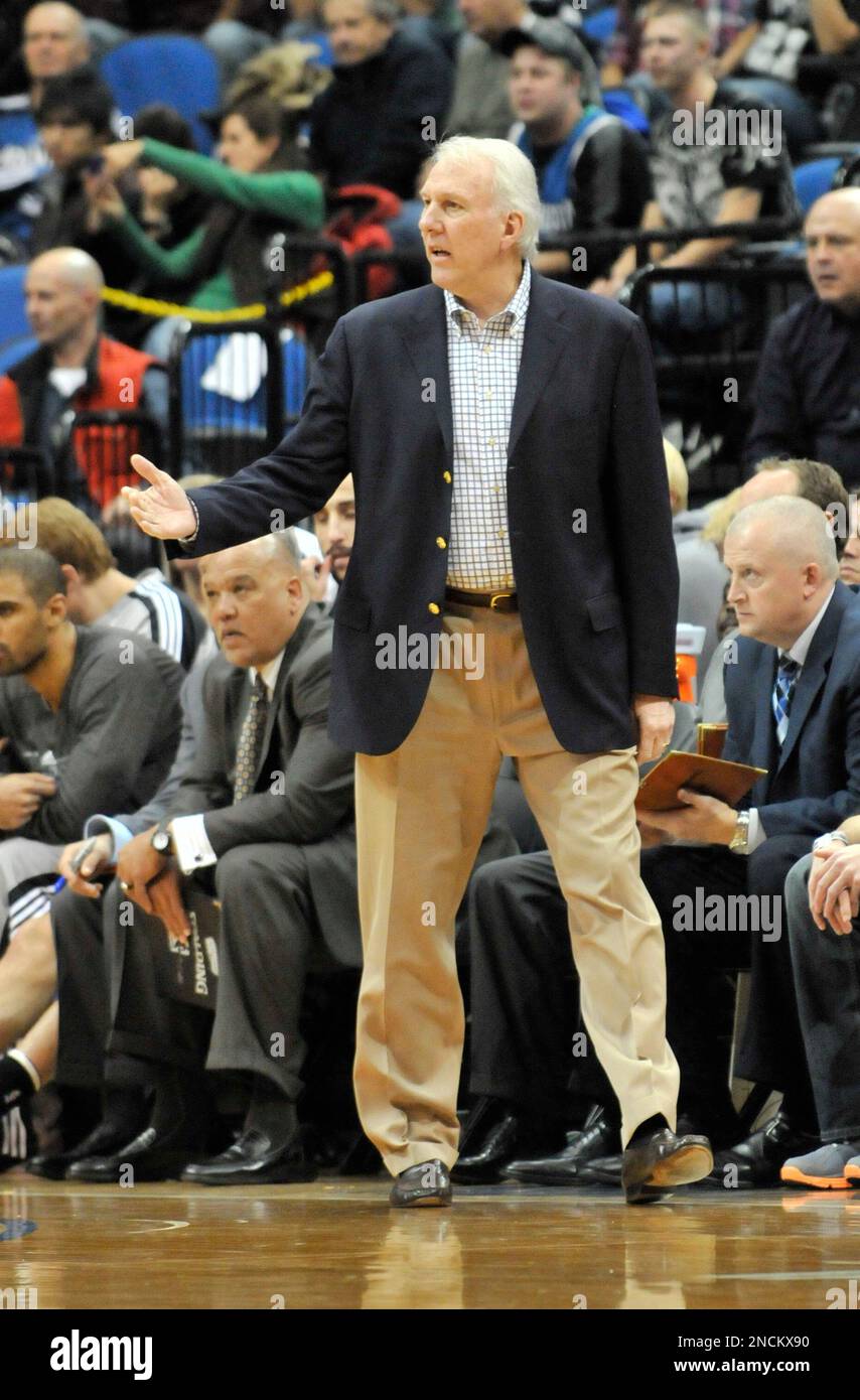 San Antonio Spurs head coach Gregg Popovich during the first half of an ...