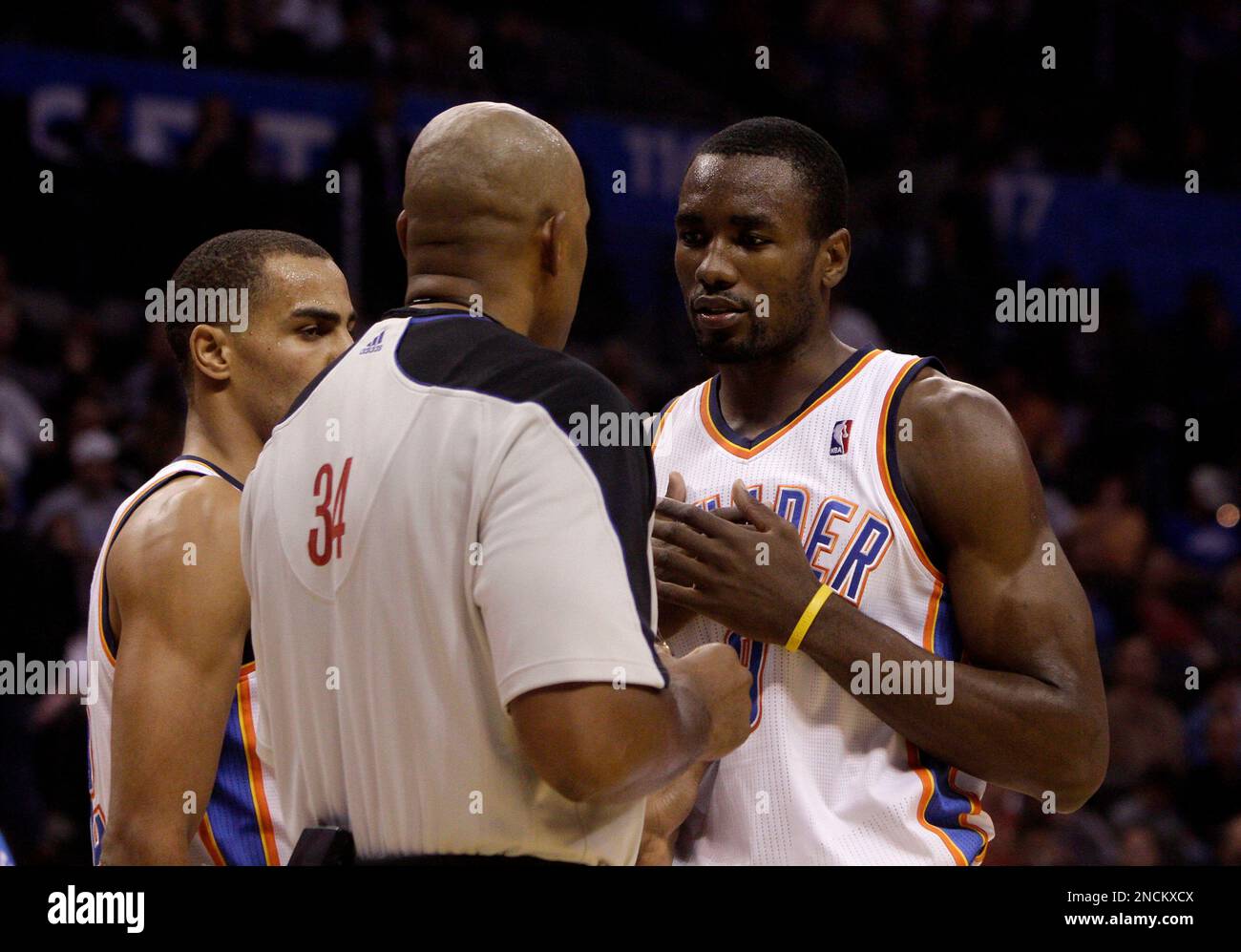 Oklahoma City Thunder forward Serge Ibaka, of Republic of Congo, and ...