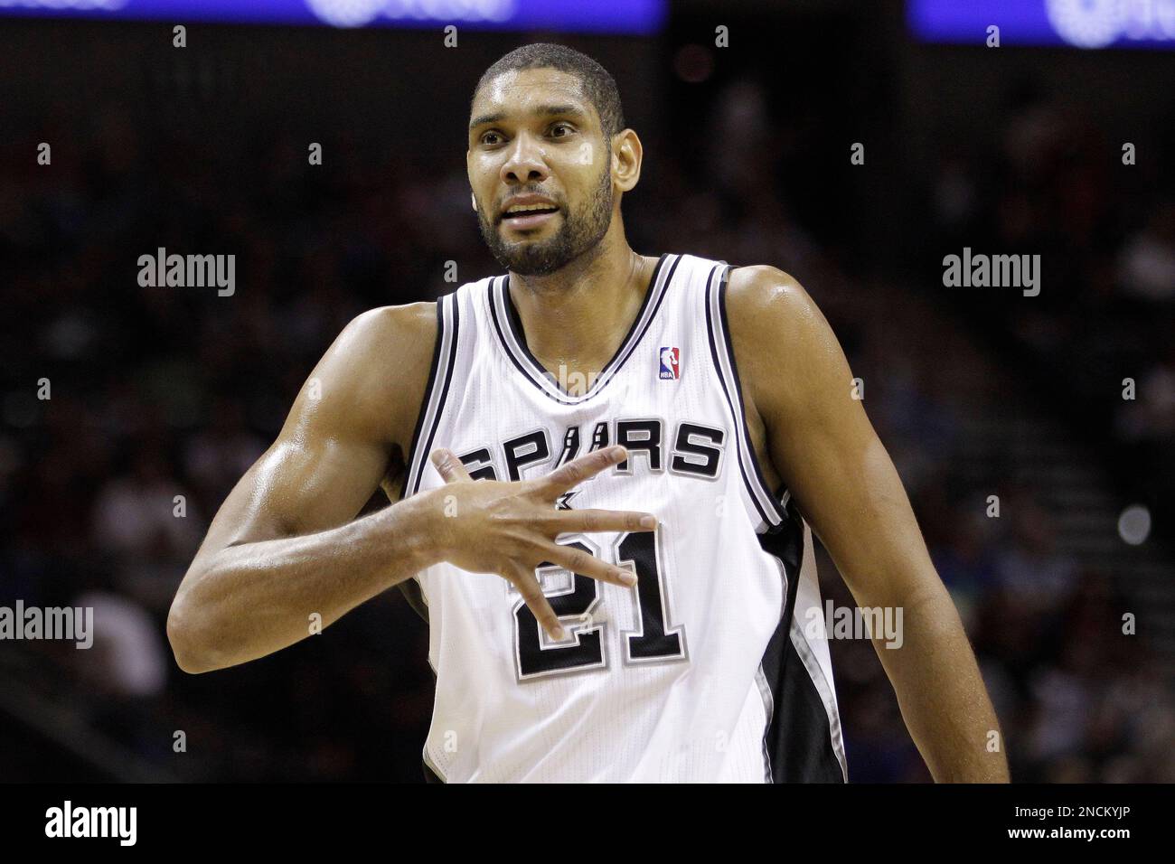 San Antonio Spurs' Tim Duncan during the second quarter of an NBA ...