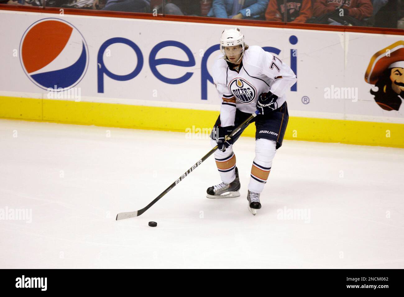 Edmonton Oilers' Tom Gilbert against the Phoenix Coyotes in an NHL ...