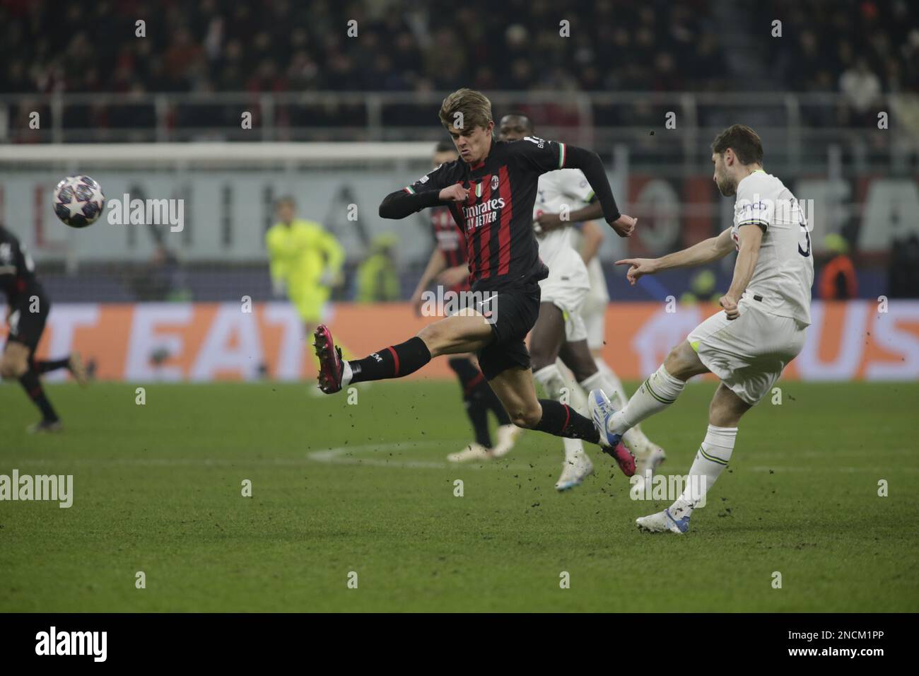 Charles De Ketelaere of Ac Milan and Clement Lenglet of Tottenham ...