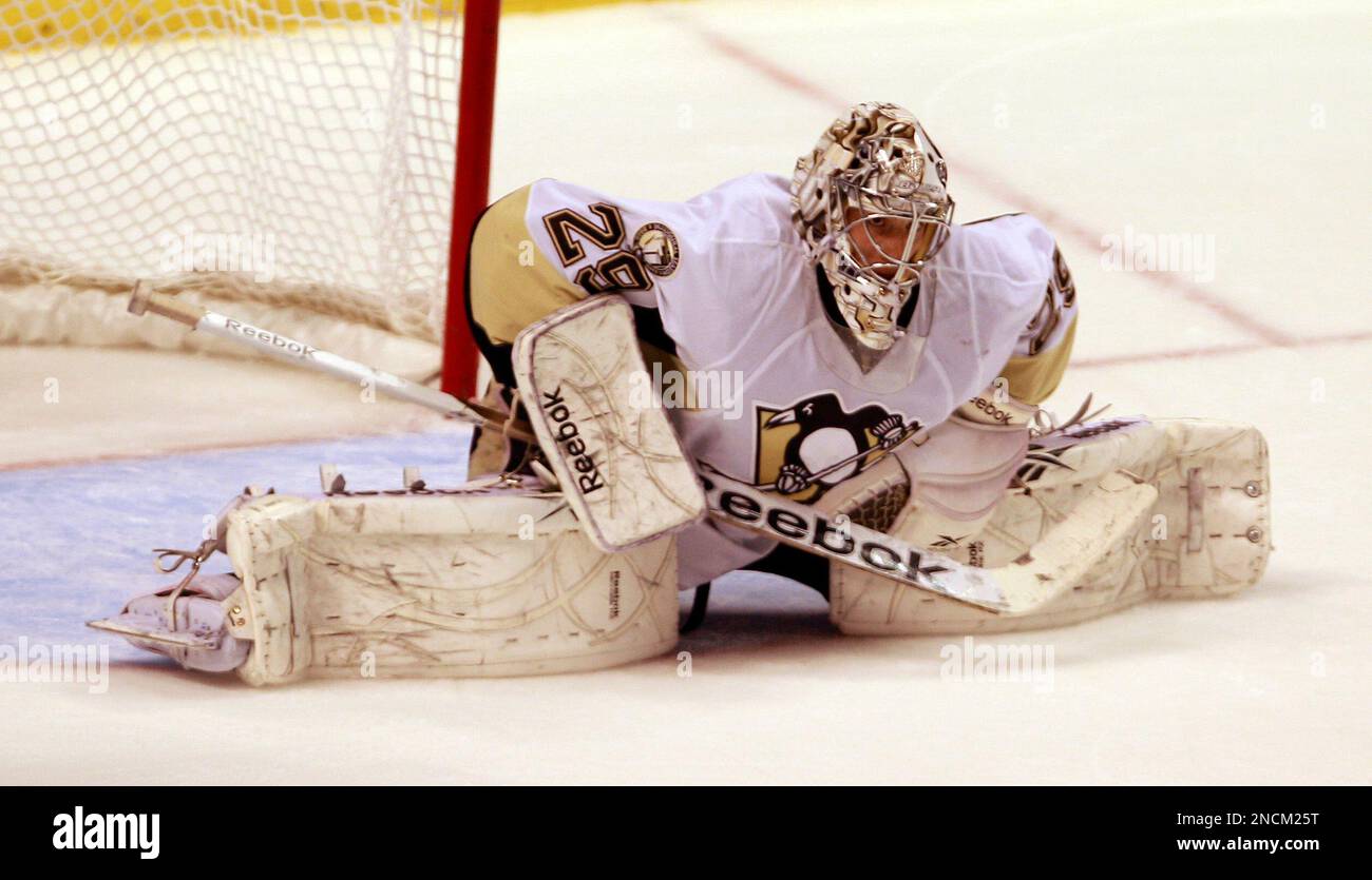Pittsburgh Penguins goalie Marc-Andre Fleury is shown during the NHL ...