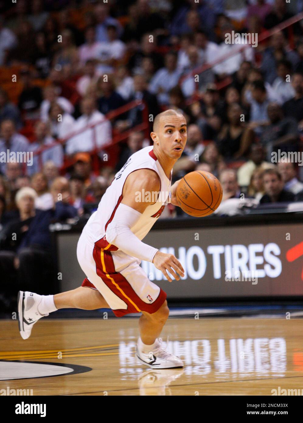 Miami Heat guard Carlos Arroyo is shown during the first half of an NBA ...