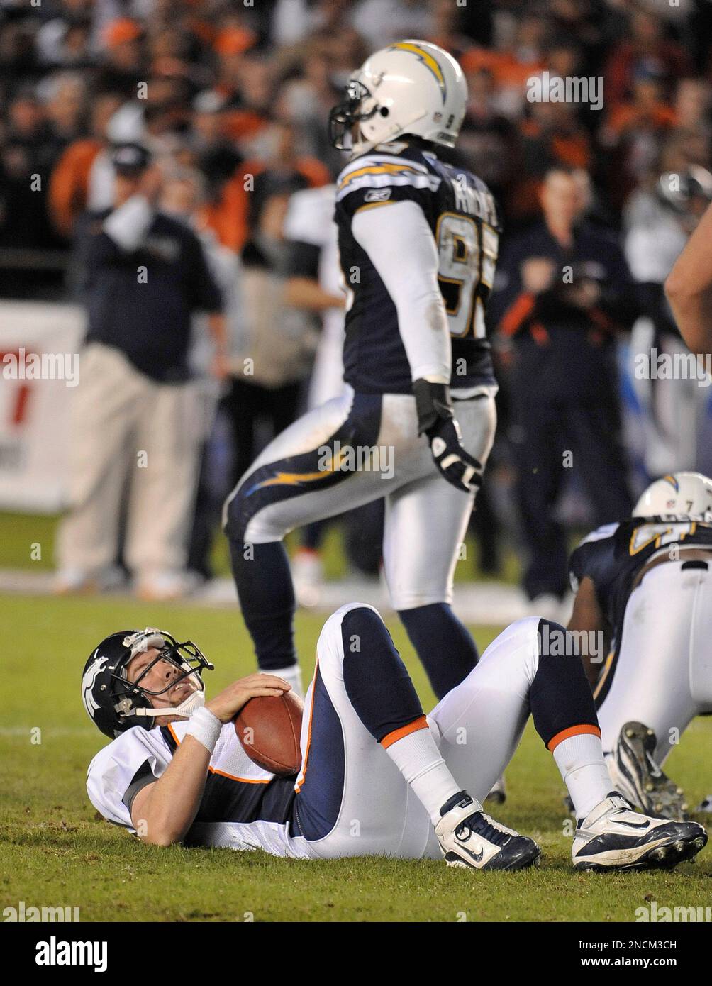 Denver Broncos quarterback Kyle Orton plays during an NFL football game ...