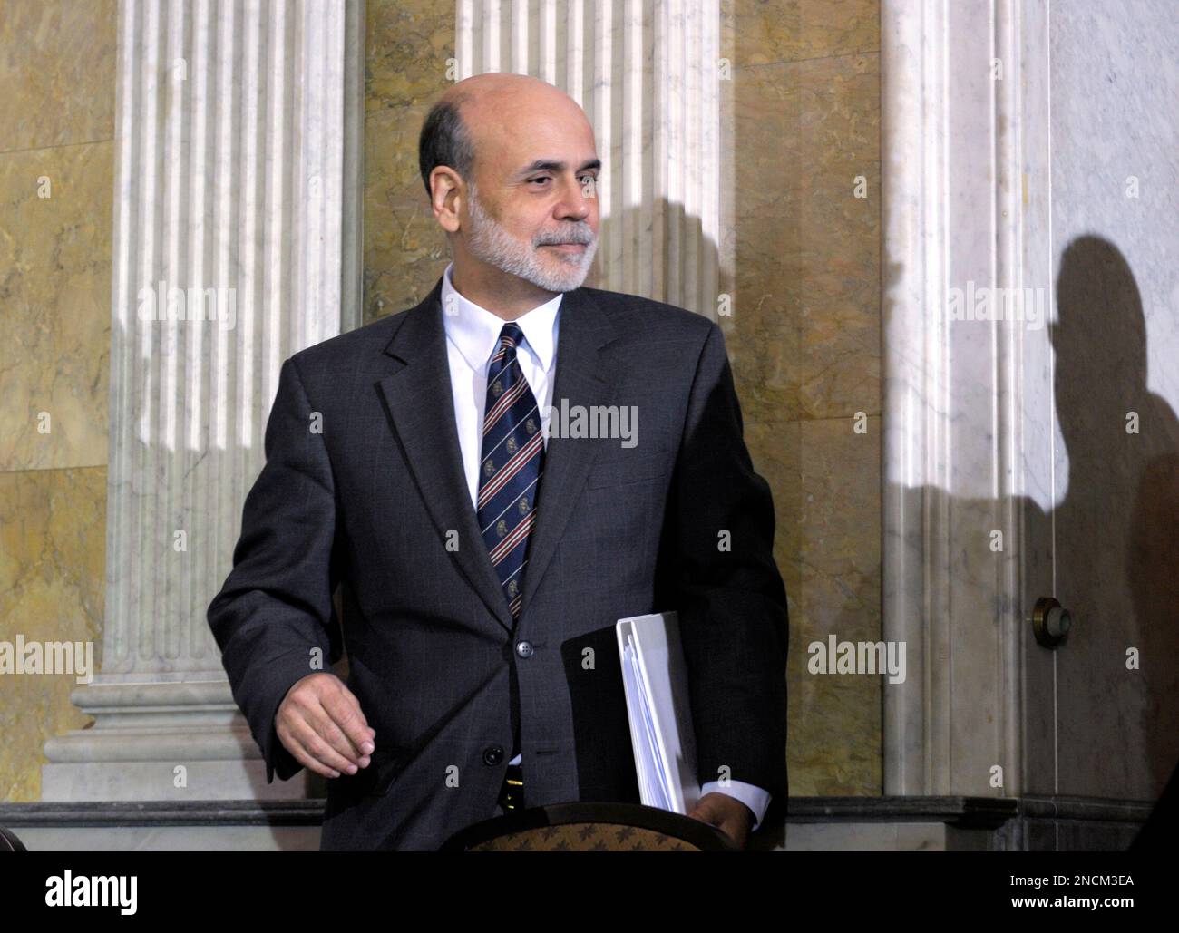 Federal Reserve Chairman Ben Bernanke is seen after a meeting of the ...