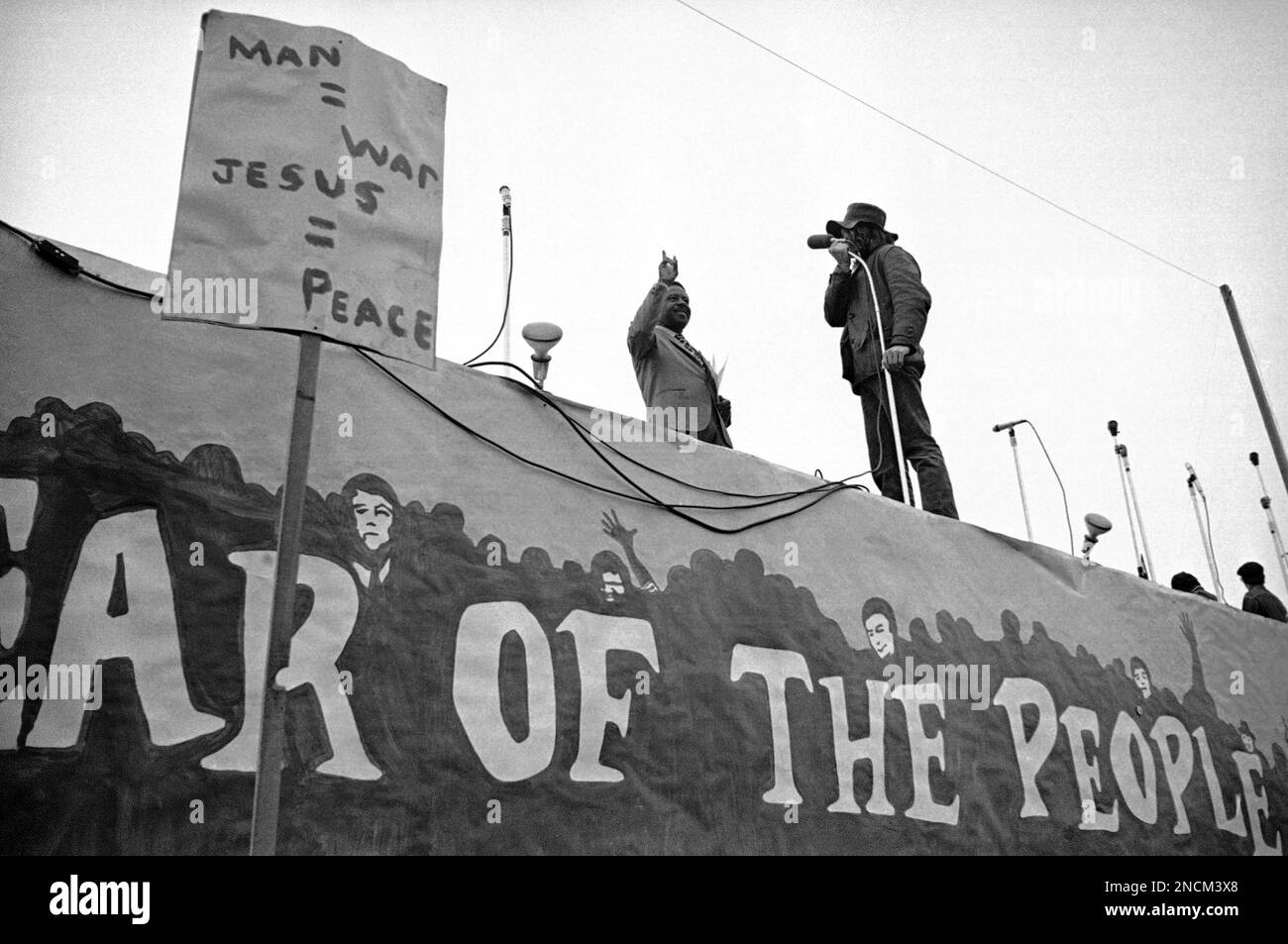 Members of the cast of the play “Hair” whoop it up as the Rev. Ralph ...
